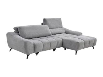 Vente-Unique Ecksofa -Ecke rechts - Relax mit verschiebbarer Sitzfl&auml;che - Stoff Beige - ELOSIA