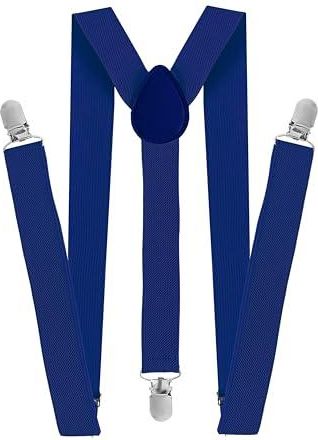 TMK Bretelles 1/3/6/12 pièces pour homme femme unisexe résistantes et élégantes réglables en forme de Y cod.6200, Bleu roi, Taille Unique