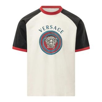 Versace Rundhals-T-Shirt - - Tops - Herren - Beige - L