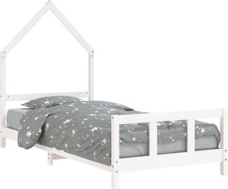 vidaXL Cadre de lit pour enfants blanc 90x190 cm bois de pin massif Vidaxl