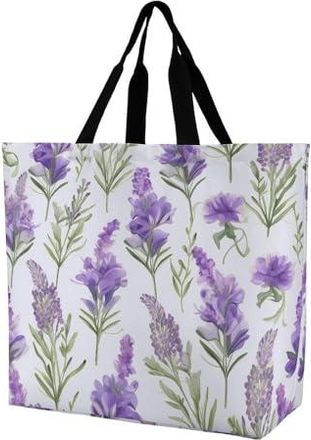 Generic Fleurs De Lavande Sac A Main Femmes Pliable Sacs De Courses L&eacute;ger Sac Fourre-Tout Pour Shopping Quotidienne Travail