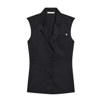 Helmut Lang Jacquard Weste - - Jackets - Damen - Schwarzk - XS