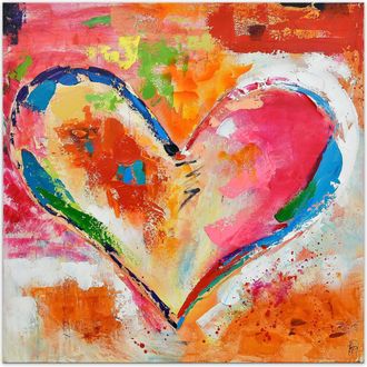 Arte Dal Mondo Adm - Peinture coeur Multicolore