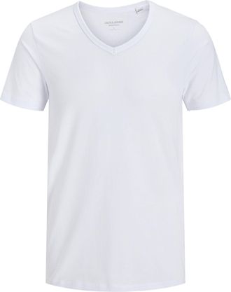 Jack & Jones Herren T-Shirt JJEBasic V-Neck Tee Herren-Shirt 12059219 Optical White L