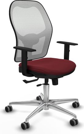 Piqueras y Crespo B&uuml;rostuhl mit Lendenwirbelst&uuml;tze Jorquera mit 1D-Armlehnen, ausgestattet mit Syncro/Traslack und injiziertem Schaumstoff, Rollen 65 mm, Parkett, Wei&szlig;/