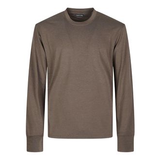 Tom Ford Langarmshirt mit Rundhalsausschnitt - - Tops - Herren - Braun - M
