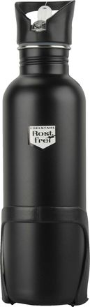 Fischer Trinkflasche aus sehr robustem Edelstahl inkl. Halter, schwarz, 750 ml