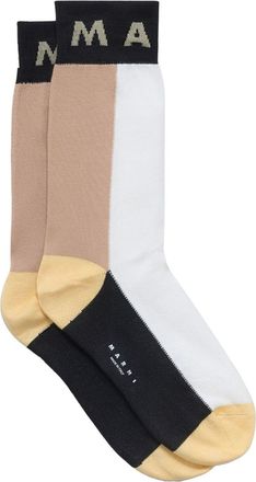 Marni chaussettes &agrave; logo intarsia - Blanc