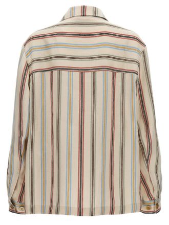 Etro Striped Linen Overshirt - Beige