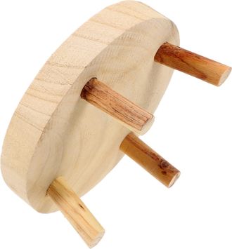 DOITOOL Rustikaler Holz dreibein hocker Stabiles Desktop Display Aufbewahrungsregal Vielseitiger Blumen Obstständer Natürliches Holz für Wohnzimmer und Garten