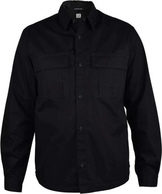 C.P. Company C.p. Company, Homme, Chemises, Noir, Taille: XL Metropolis Series Gabardine Longsleeve Button Shirt