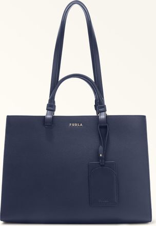 Furla Deva Tote-bag L Mediterraneo Blau Andromeda Kalbsleder Damen