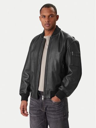 HUGO BOSS Lederjacke Jakri 50552151 Schwarz Regular Fit