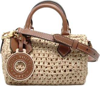 Louis Vuitton 2024 Nano Speedy raffia tote bag - Nude