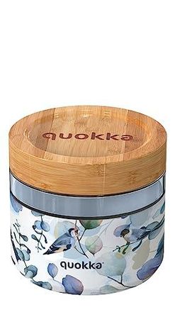Quokka DELI BLUE NATURE | CONTENANT ALIMENTAIRE EN VERRE AVEC COUVERCLE EN SILICONE 820 ML