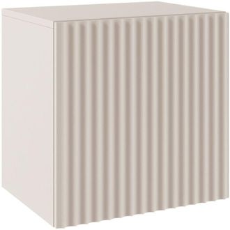 Selsey Selsey Sunds - Nachttisch mit geriffelter Lamellenfront, 1-t&uuml;rig, Kaschmirbeige, 50 cm
