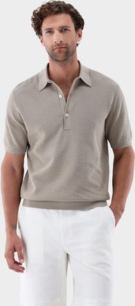 van Laack Strick Poloshirt mit Struktur aus Air Cotton