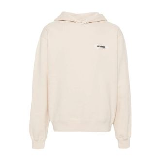 Jacquemus Beiger Kapuzenpullover mit Logo-Tag - - Sweatshirts & Hoodies - Herren - Beige - XL
