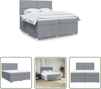 vidaXL vidaXL Taschenfedern - Boxspringbett mit Matratze Hellgrau 200x200 cm Stoff