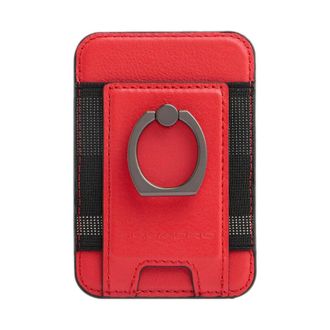 Piquadro Porte-cartes MagSafe en cuir avec anneau de support - Homme - Accessoires - Orange - Taille: ONE Size