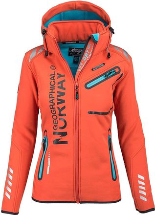 Geographical Norway Damen Softshell Funktions Outdoor Regen Jacke Sport (XXL, Orange)