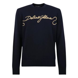 Dolce & Gabbana Round-Neck Strickwaren - - Knitwear - Herren - Blau - XL