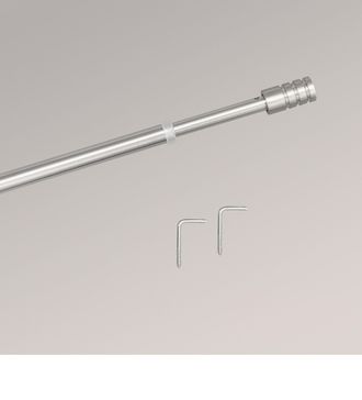 Lysel Vitragenstange Zylinder Edelstahl-Optik, Länge: 80-110cm