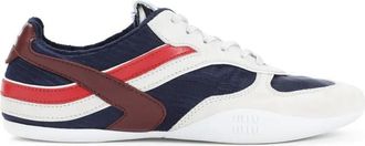 Miu Miu Low-Top Sneaker - Navy And White Leather Sneakers - Gr. 38 (EU) - in Bunt - für Damen