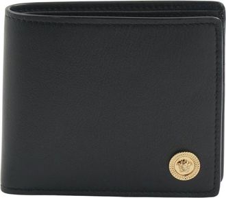Versace Homme, Accessoires, Noir, Taille: ONE Size Medusa Biggie Leather Wallet