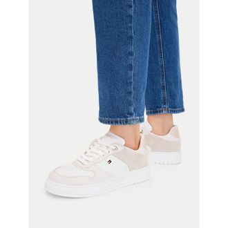 Tommy Hilfiger Sneakers Tommy Hilfiger Th Sporty Cupsole Tumbled Ltr FW0FW09024 &Eacute;cru