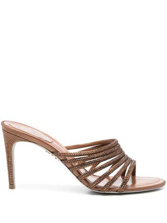 Rene Caovilla sandales Cleo à strass 90 mm - Marron