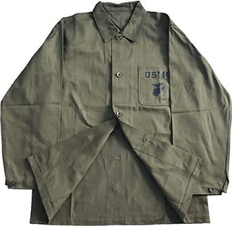 Generic Veste dextérieur pour homme Réplique de la Seconde Guerre mondiale USMCHBT Manteau ample Veste de travail pour homme (44)