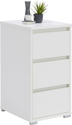 CARRYHOME Nachtschrank, Wei&szlig;, Holzwerkstoff, 3 Schubladen, 40x79x48 cm, Schlafzimmer, Nachttische