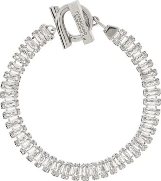 Ferragamo Femme, Accessoires, Gris, Taille: S/M Crystal Bracelet