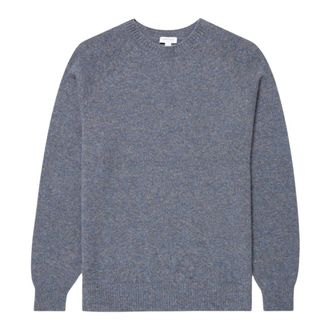Sunspel Lammwollpullover mit Rundhalsausschnitt - - Knitwear - Herren - Blau - 2XL