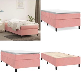 vidaXL Bettgestell Rosa 100x200 cm Samt - Samtsofa - Rosa Bettgestell - Doppelbett Gestell - Schlafzimmer Dekoration - Boxspringbetten - Home & Living