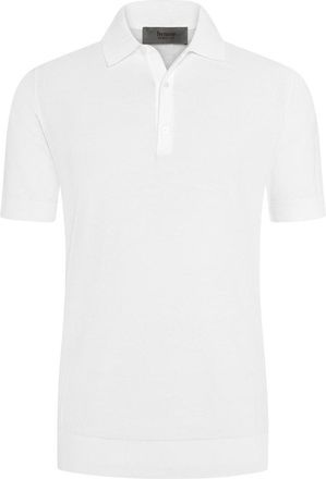 Ferrante Unifarbenes Poloshirt aus Baumwolle in Reiskornstruktur in