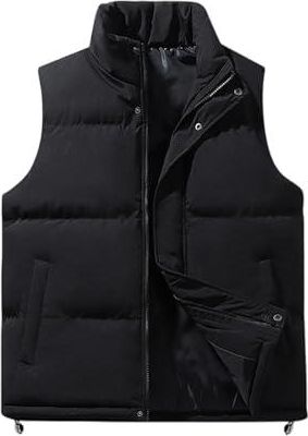 Generic Gilet matelassé léger à capuche pour homme - Gilet dhiver épais - Gilet de loisirs - Veste sans manches - Veste dhiver chaude - Gilet de sport - Col m
