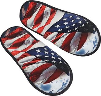 Generic Accueil Pantoufles Drapeau Am&eacute;ricain Doux Pantoufles En Feutre Portative Chaussons Invit&eacute;s Pour H&ocirc;tel Homme Voyage M