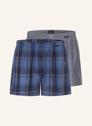 Schiesser 2er-Pack Web-Boxershorts grau