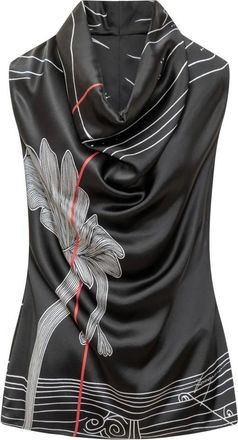 Ferragamo Femme, Blouses et Chemises, Noir, Taille: 42 FR Monogram Jacquard Silk Shirt