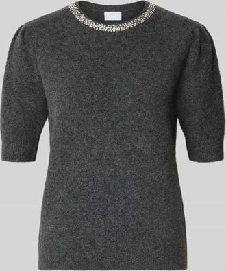 Jake*s Pullover mit Strasskragen von Jake*s Collection K106-EmbNeckPull