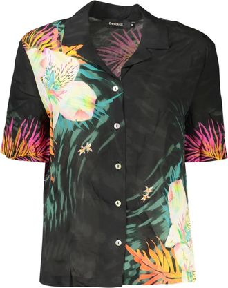 Desigual Femme, Blouses et Chemises, Noir, Taille: 38 FR Cam Swim-Daikiri Shirt