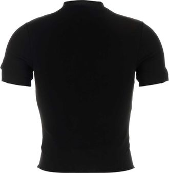 Maison Margiela Womens Black Jersey Top Exterior: Cupro Elastane T-Shirt T-shirts And Polos