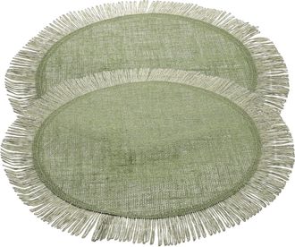 BESPORTBLE Toyvian 2 St&uuml;ck Teiliges Rundes Jute platzset mit Fransen Hitzebest&auml;ndige Gewebte Tischsets Isolierende Tischmatten f&uuml;r Esstisch Vielseitig f&uuml;r Zuhaus