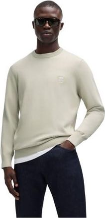 BOSS Hommes Kanovano Pull à col Rond en Coton et Cachemire à Logo