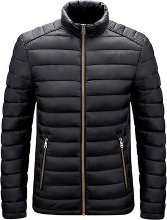 Generic Doudoune matelass&eacute;e chaude pour homme, l&eacute;g&egrave;re et imperm&eacute;able, id&eacute;ale pour lhiver et les activit&eacute;s de plein air. Poches zipp&eacute;es. Noir, taille L