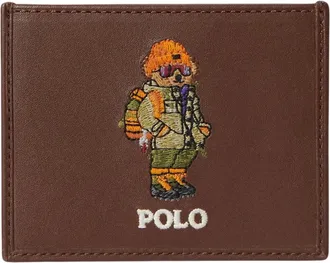 Polo Ralph Lauren Porte-cartes en cuir Bear - Homme - Accessoires - Brun - Taille: ONE Size