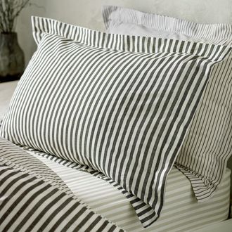 furn. Yard Hebden M&eacute;lange Stripe Kissenbezug-Paar - Schwarz