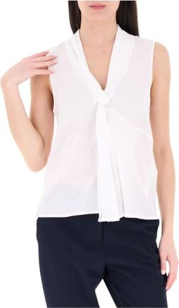Liu Jo Femme, Tops, Blanc, Taille: 40 FR Georgette Knotted V-neck Top